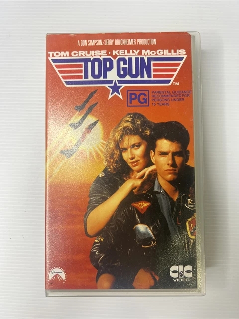 TOP GUN VHS Tape Movie 1987 Rated PG Colour PAL Tom Cruise Kelly ...