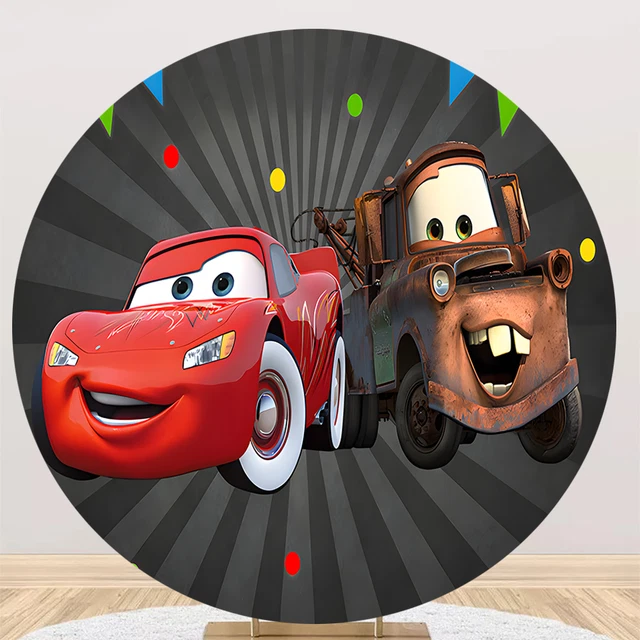 CAR ROUND PHOTO Backdrop Boys Birthday Party Circle Photo Background ...