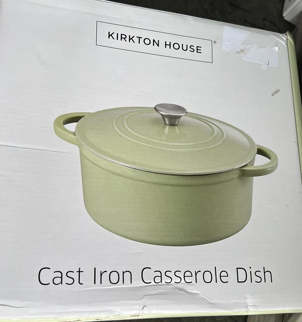 KIRKTON HOUSE CAST Iron Casserole Dish With Lid Nonstick Cooking ...