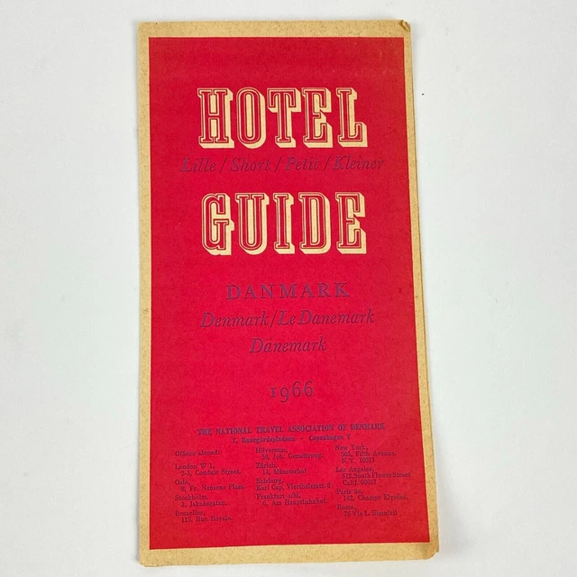 1966 NATIONAL TRAVEL Association Denmark Hotel Guide Brochure Vintage ...