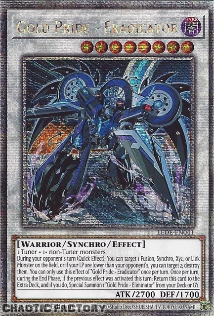YUGIOH QUARTER CENTURY Secret Rare LEDE-EN041 Gold Pride - Eradicator 1st Editio $57.50 ...