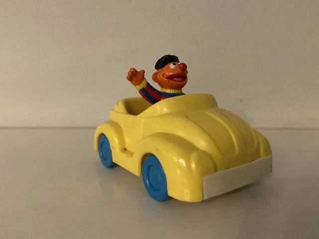 VINTAGE SESAME STREET Toy Car Ernie In Yellow Car Tyco Jim Henson ...