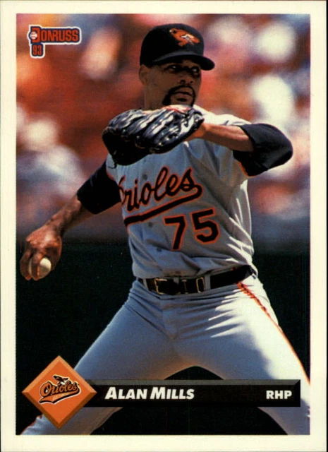 CARTE DE BASEBALL 1993 Donruss Baltimore Orioles #691 Alan Mills EUR 1 ...