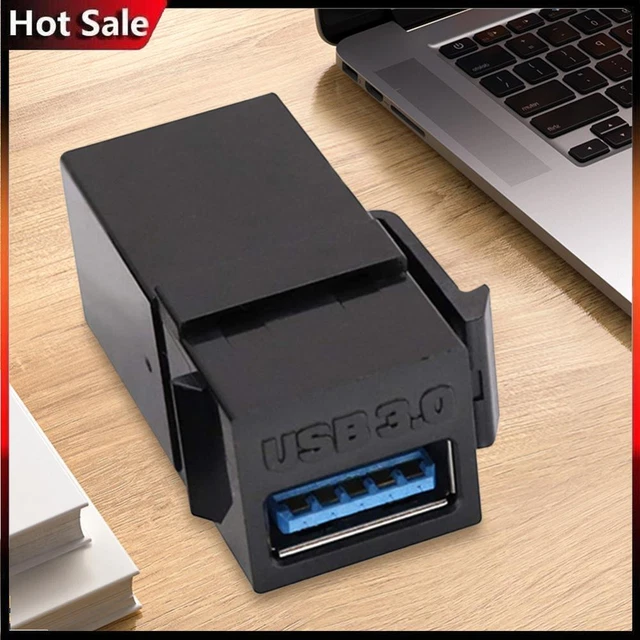 USB 3.0 KEYSTONE Jack Inserts Female to Female Connector Adapter (Black ...