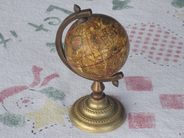 VINTAGE 360° ROTATING Mini Globe Earth Map Globe World Geography Home ...