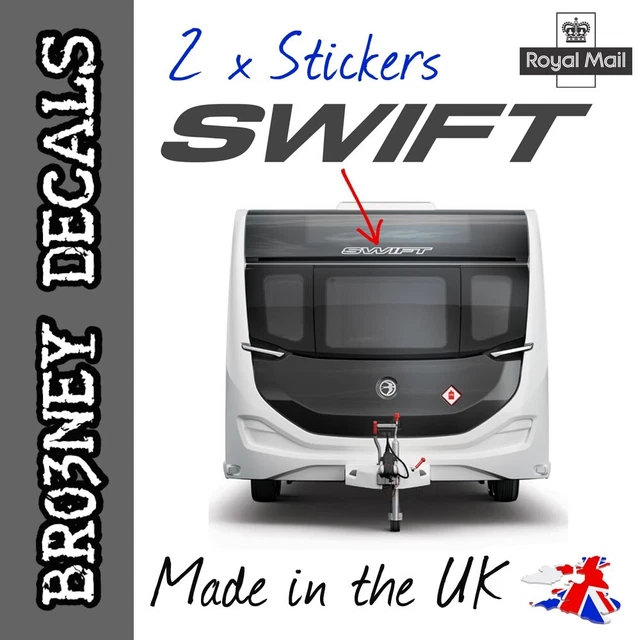 SWIFT CHALLENGER AND Major Caravan sticker Decal front and back 'Swift ...