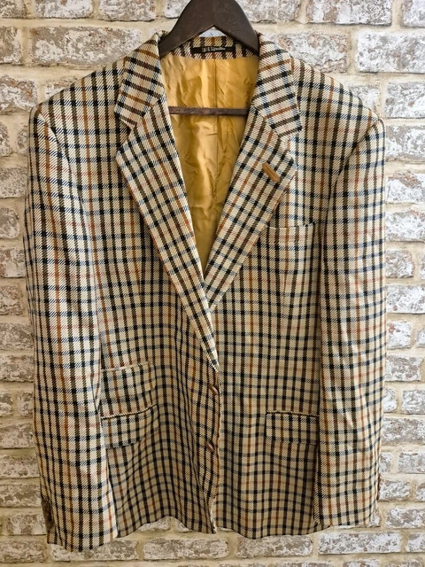 DAKS LONDON MEN'S Wool Jacket Tan stripe VINTAGE Size L CG W15 £30.00 ...