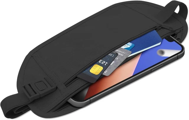 DAY TIP MONEY Belt, RFID Blocking Fanny Pack Travel Belt Bag Hidden ...