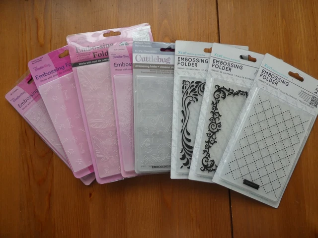 EMBOSSING FOLDER BUNDLE - 4 crafts-too, 3 Xcut and I cuttlebug £8.00 ...