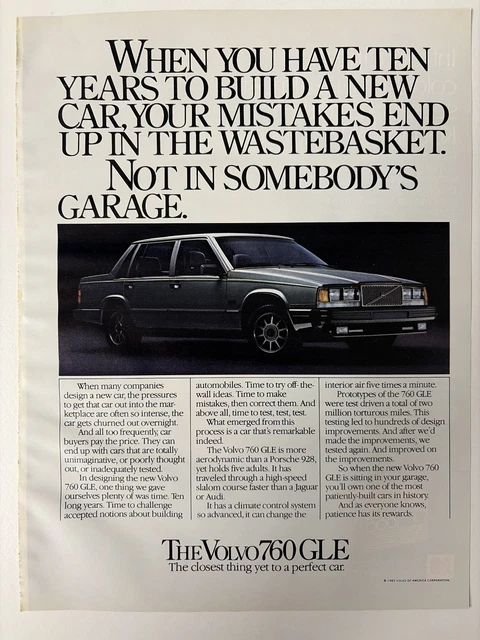 VOLVO 760GLE AD, Rare Collectible Mini Poster, Vintage 80s £9.95 ...