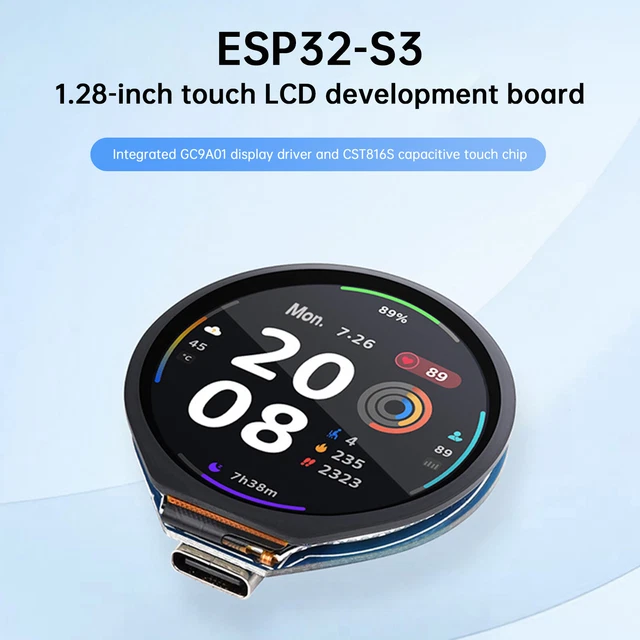 28 CAPACITIVE TOUCH Screen Circular LCD Screen ESP32-S3 Développement ...
