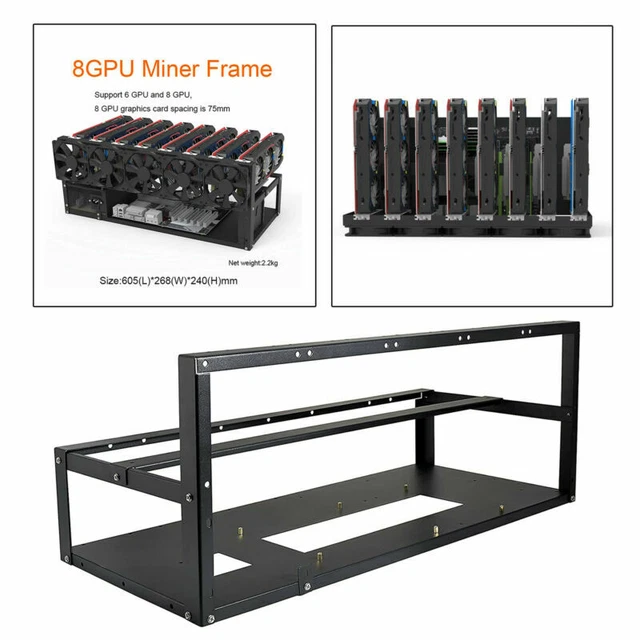 STAHL 6/8 GPU Mining Rig Frame Rack Open Air Ausrüstung Zubehör ...