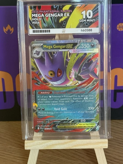 POKÉMON TCG MEGA Gengar EX 056/094 Phantasmal Flames ACE Grade 10 Gem ...