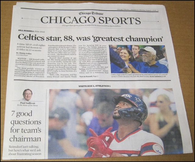 8/1/2022 CHICAGO TRIBUNE Newspaper Sports Eloy Jimenez HR Bill Russell ...