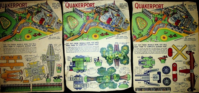 VINTAGE 1930S CEREAL advertising Puffed Wheat Quaker Port Send Away ...