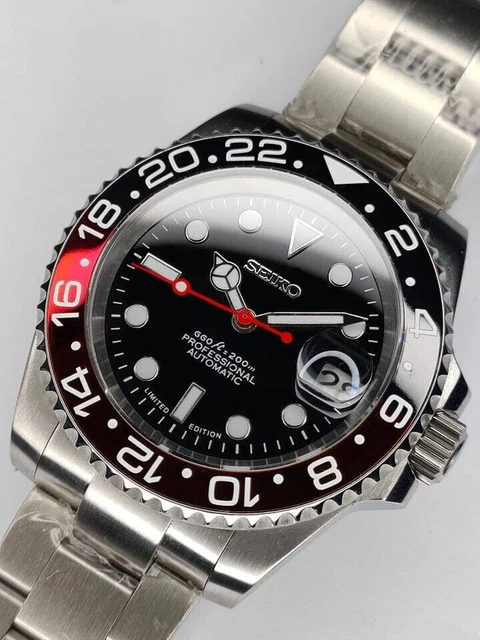 CUSTOM BUILD HOMAGE Coke Mod with Seiko NH35 Automatic Movement £202.51 ...