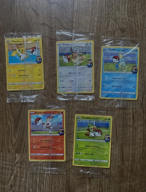 POKEMON FUTSAL SET Promo Pikachu Sobble Scorbunny Eevee Grookey On The ...