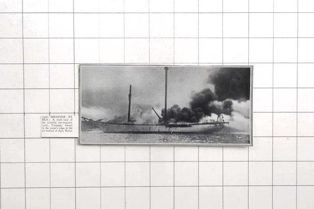 1930 CATASTROUS FIRE On The Scientific Non-Magnétique Yacht "Carnegie ...
