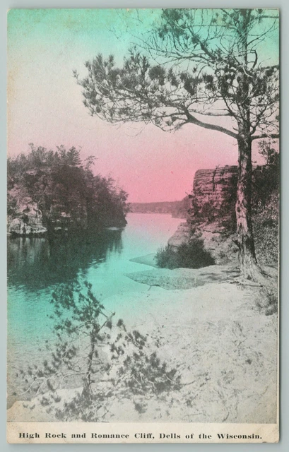 WISCONSIN DELLS~HIGH ROCK & Romance Cliff & View of River~Vintage ...