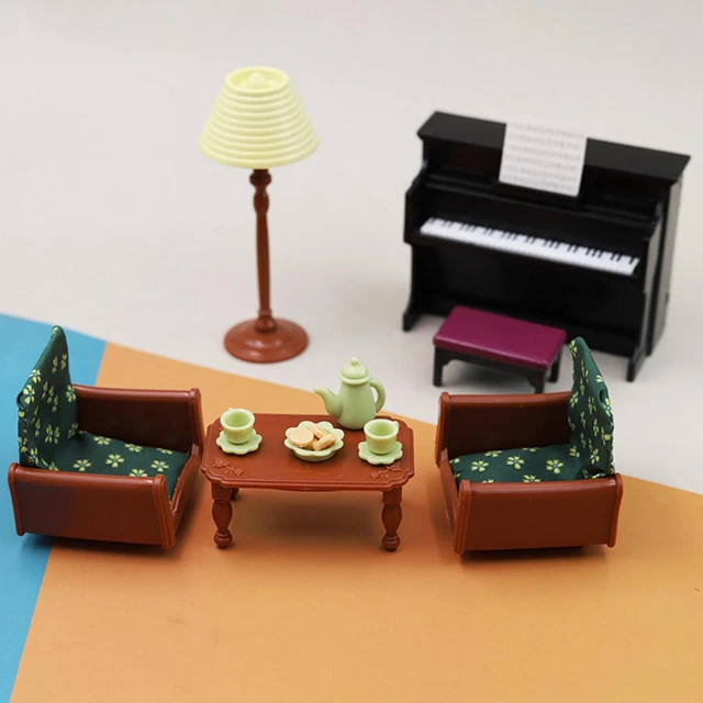 1/12 MAISON DE poupée piano canapé lampe de table à faire soi-même accessoires scène mini salle ...