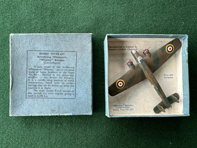 DINKY TOYS 62T - A2269 Armstrong Whitworth ''Whitley'' Bomber 1937 ...
