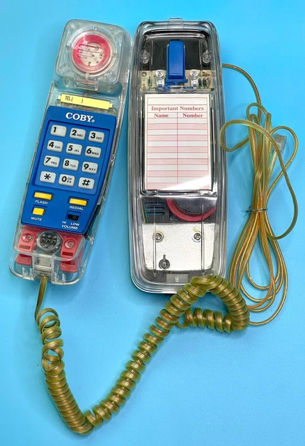 VINTAGE SEE THROUGH Clear Landline Phone Press Button Visible Component ...