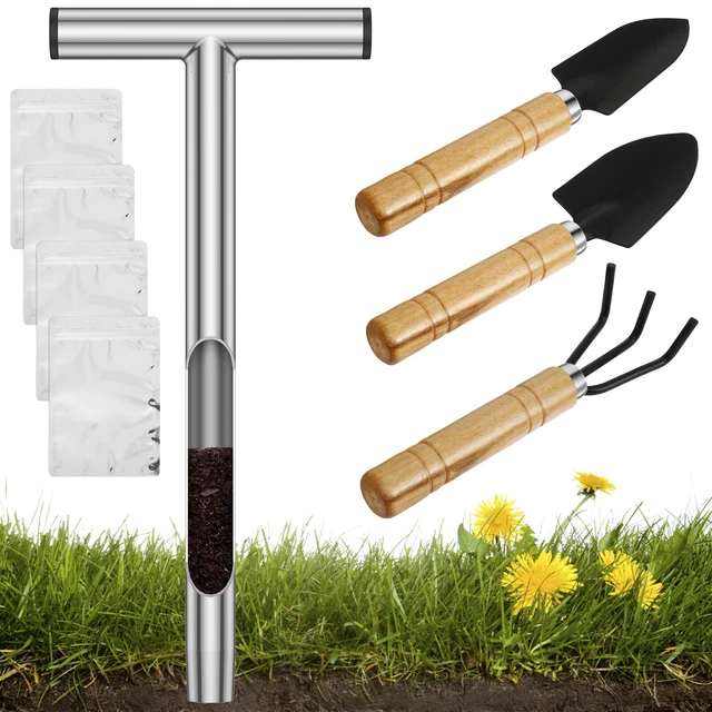 GARDEN SOIL SAMPLER Probe Stainless Steel Tubular Soil Test Tool Kit UK ...