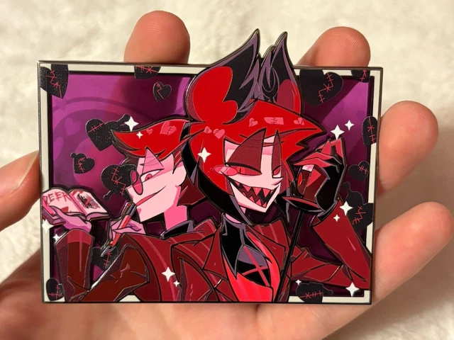 PURPLE HUMAN ALASTOR & Alastor Stained Glass Hazbin Hotel Enamel Pin ...