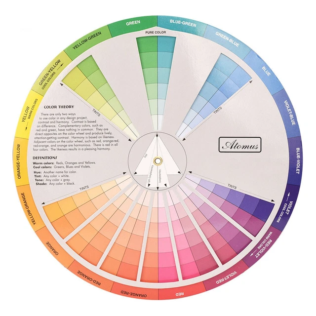 COLOUR WHEEL PAINT Mixing Guide Art Painting Artist Chart Wheel Color ...