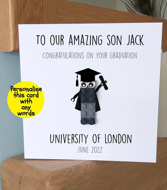 PERSONALISED LEGO PERSON GRADUATION School University Card ...
