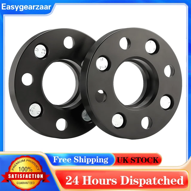 20MM BLACK HUBCENTRIC Wheel Spacers Bolt On Type For Ford Fiesta Mk6 ...