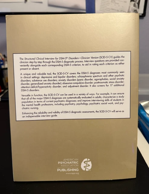 STRUCTURED CLINICAL INTERVIEW for DSM-5 Disorders SCID-5-CV: Clinician Version £52.42 - PicClick UK