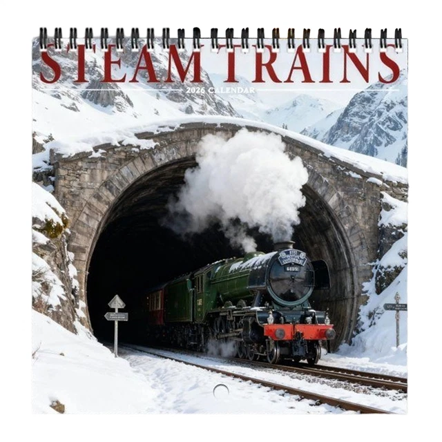 STEAM TRAIN CALENDAR 2026 Steam Trains Wall Planner Monthly Calendar £ ...