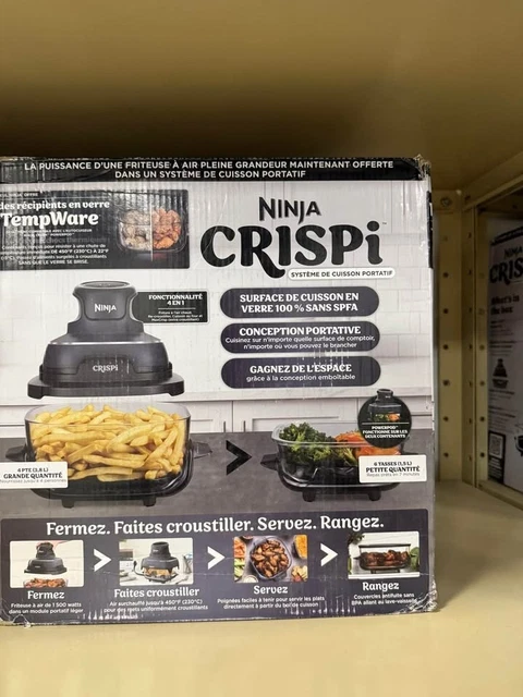 NINJA CRISPI 4-IN-1 Portable Glass Air Fryer Cooking System, 4QT & 6 ...