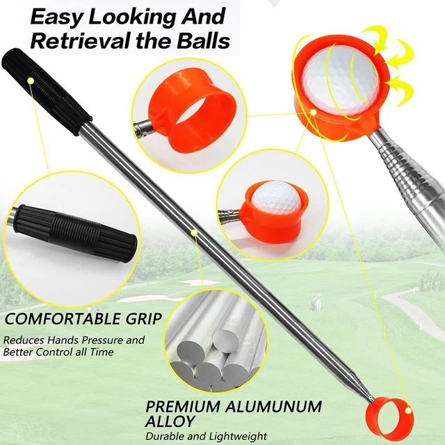 STAINLESS STEEL GOLF Ball Retriever Telescopic Pick Up Balls $24.97 ...