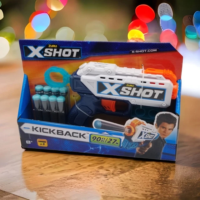 ZURU X SHOT Kick Back Gun Includes 8 Foam Darts Toy Gun Ultimate Fun ...