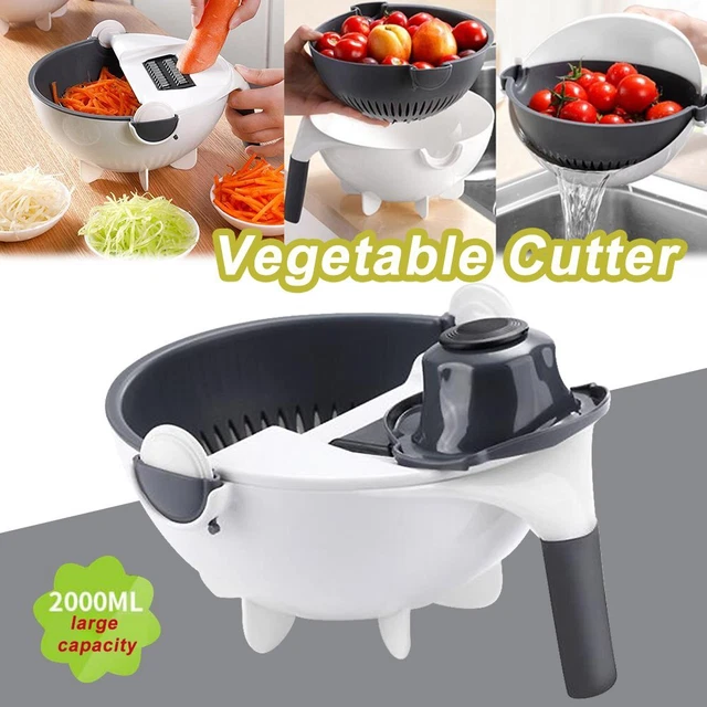 MAGIC ROTATE THE Vegetable Cutter With Drain Basket Multi-functional ...