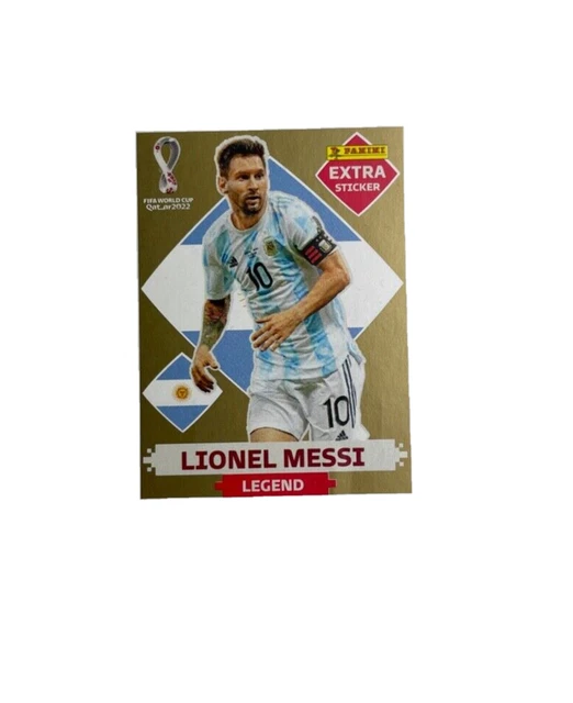 PANINI WM 2022 World Cup Qatar Extra Sticker LIONEL MESSI GOLD LEGEND ...