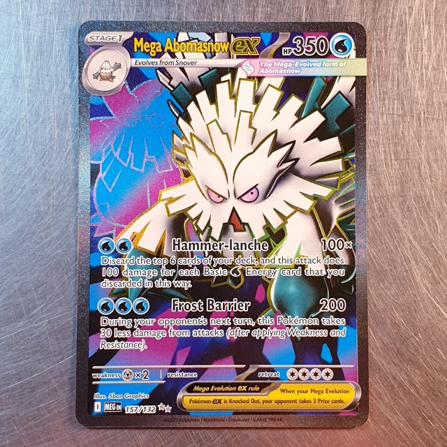 2025 MEGA EVOLUTION Mega Abomasnow EX Ultra Rare Card 157/132 Pokemon ...