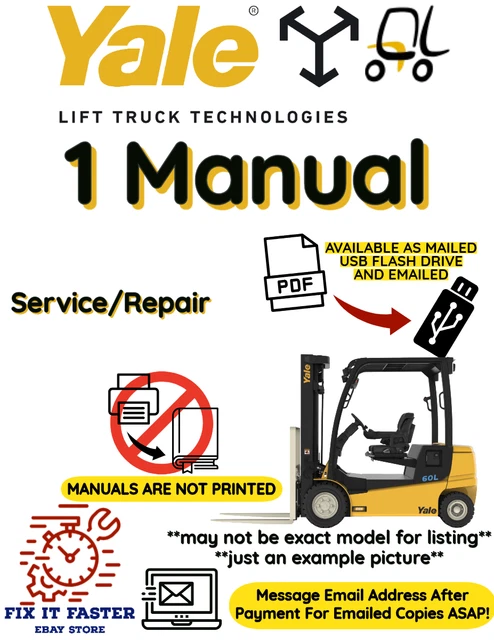 YALE C820 MSW040E Forklift Service Repair Manual Pdf On Usb Not Printed ...