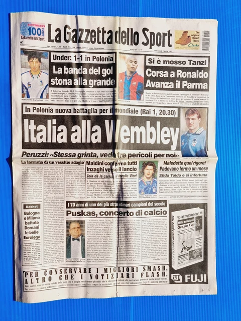 JOURNAL SCREEN SPORT 2 April 1997 Ronaldo-Parma-Buffon-Peruzzi-Puskas ...