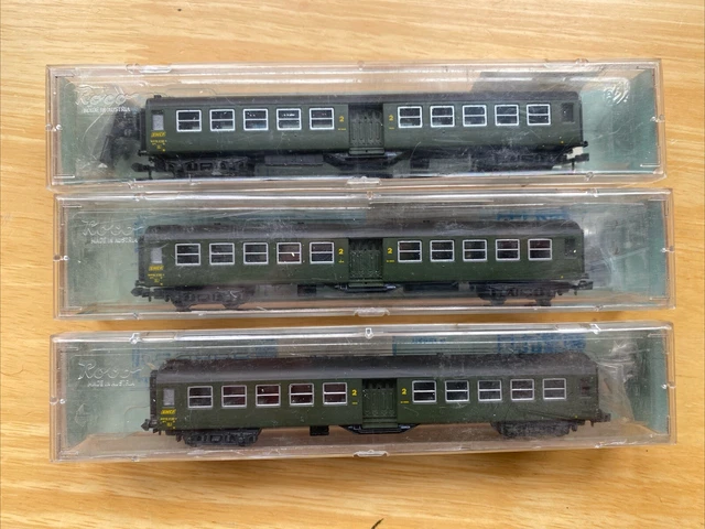 3X ROCO 02273A N gauge SNCF 2nd Class Coaches In Green Boxed £60.00 - PicClick UK