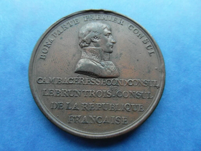 CONSULAT: MÉDAILLE INAUGURATION Colonne Nationale 1800 Napoléon Place ...