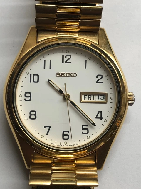 SEIKO 7N43-9011 [A4] Mens Day/Date Quartz Watch Serial No. 290220, Good ...