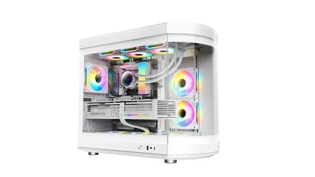 PC GAMING ATX Case - iONZ KZ-T22 Tank Panoramic Tempered Glass Dual ...