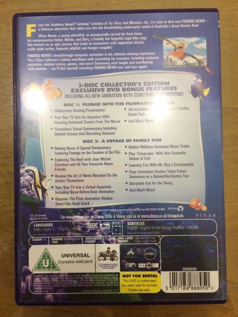 FINDING NEMO (2004) 2-Disc Set, Box Set DVD £4.99 - PicClick UK
