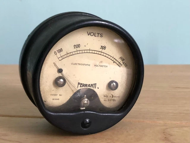 VINTAGE FERRANTI VOLTMETER 450V Moving Coil Meter - Steampunk (#12) £15 ...