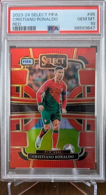 2023-24 PANINI SELECT FIFA Cristiano Ronaldo #95 Terrace Red - PSA 10 ...