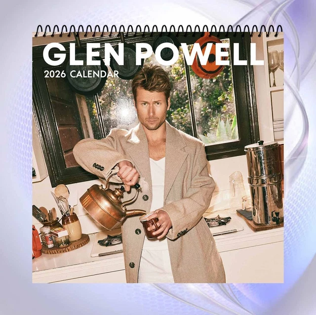 GLEN POWELL 2026 Calendar, Hollywood Star Wall Calendar, Fan ...