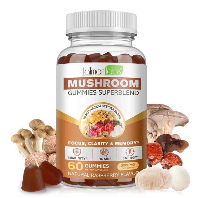 MUSHROOM EXTRACT COMPLEX Gummies Brain Booster Improve Focus, Memory Lions Mane £14.95 - PicClick UK